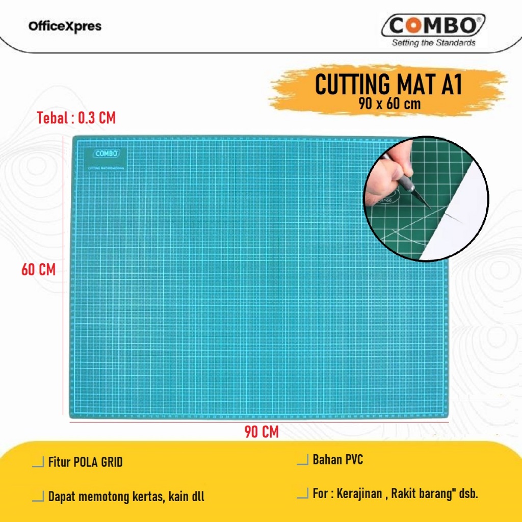 Jual Alat Pemotong Cutting Mat / Alas Tatakan Potong Kertas A1 Combo ...