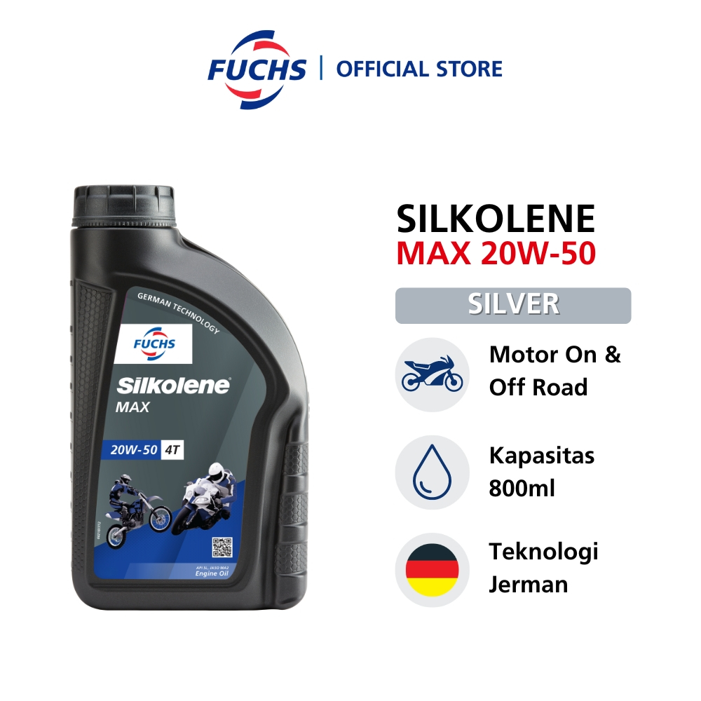 Jual FUCHS SILKOLENE MAX 20W50 4T Motorcycle Engine Oil 800ml Engine ...