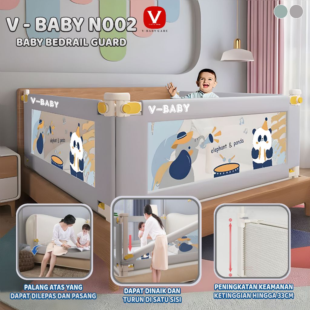 Jual V-BABY CARE Baby Bedrail Baby Bed Guard/Pagar Pengaman Kasur anak ...