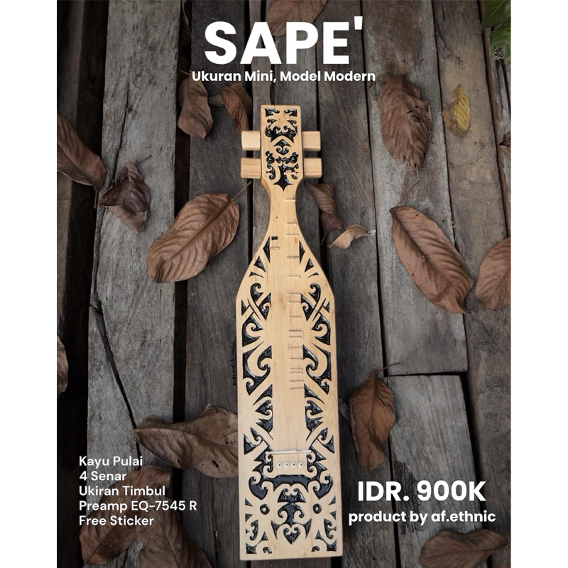 Jual Alat Musik Sape' (sape' mini, 4 senar) | Shopee Indonesia