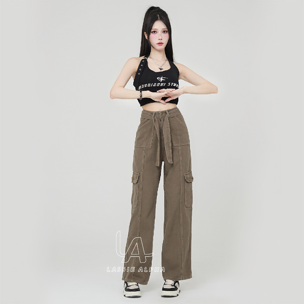 Jual Maweth Celana Cargo Jeans J41 Wanita HW Panjang Highwaist Lurus ...