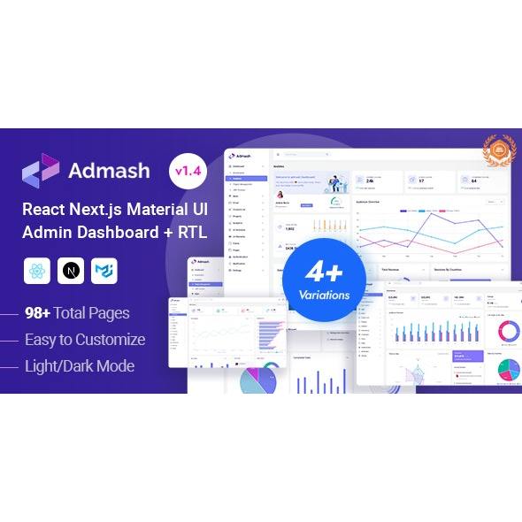 Jual Admash v1.4 - Material Design Admin Dashboard Template (React, Next) | Shopee Indonesia