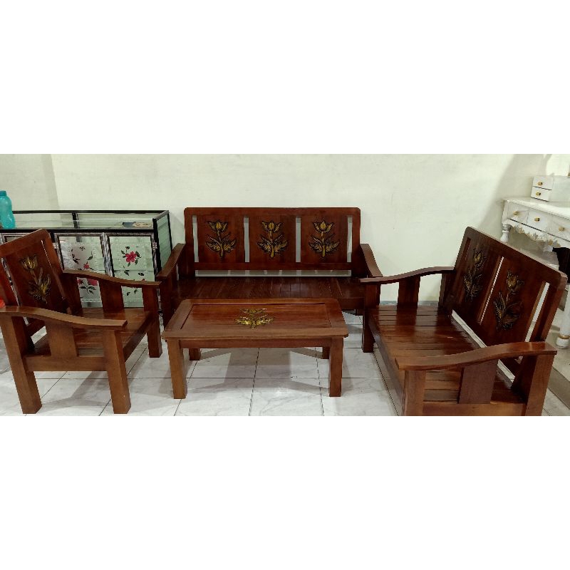 Jual kursi tamu 321 kayu akasia | Shopee Indonesia