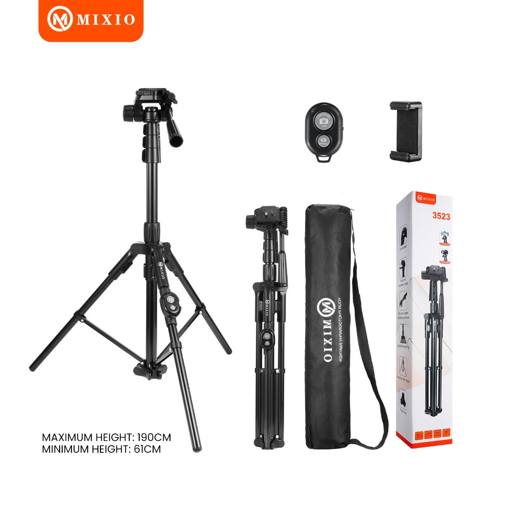 Jual MIXIO 3523 195CM PREMIUM Tripod Kamera +Bluetooth Remote+Bag ...