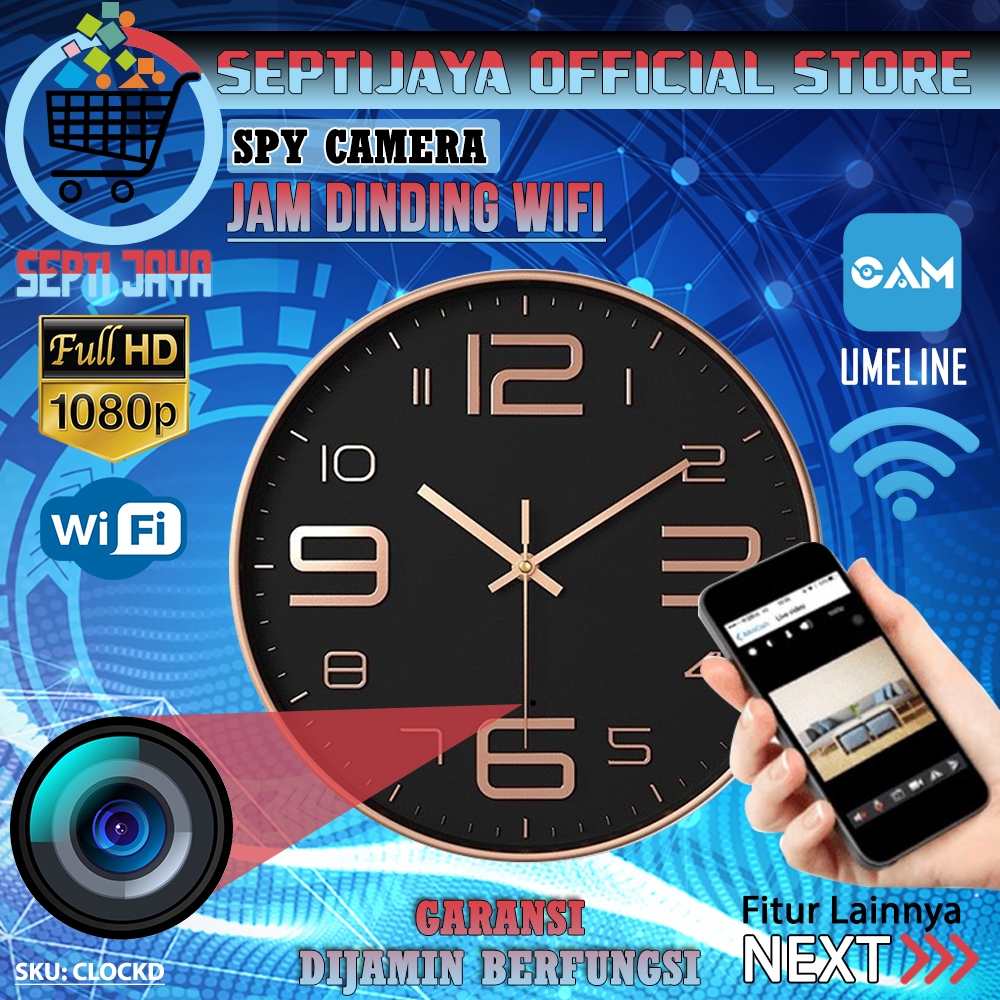 Jual Kamera Pengintai Tersembunyi Bentuk Jam Dinding WiFi Resolusi Full ...