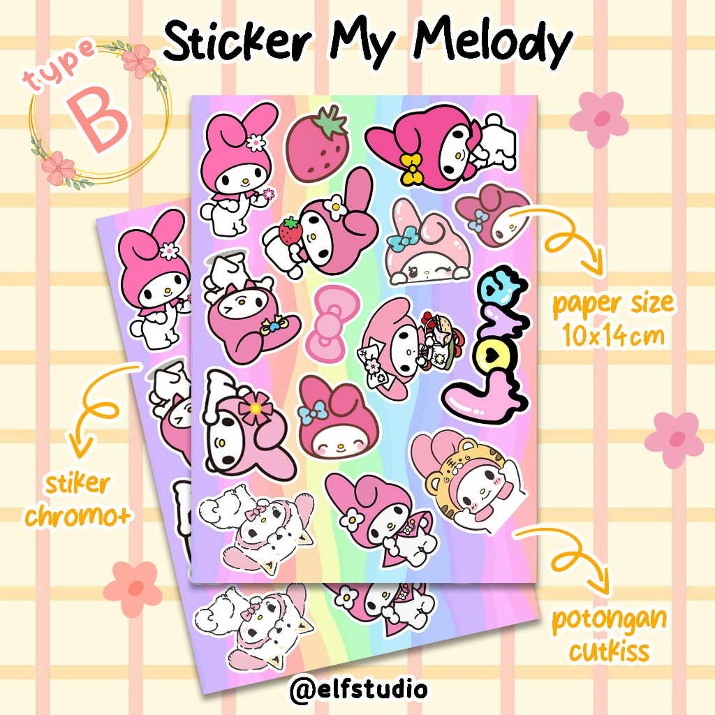 Jual My Melody Stiker Pack Sanrio Aesthetic Dekorasi Tumblr Sticker ...