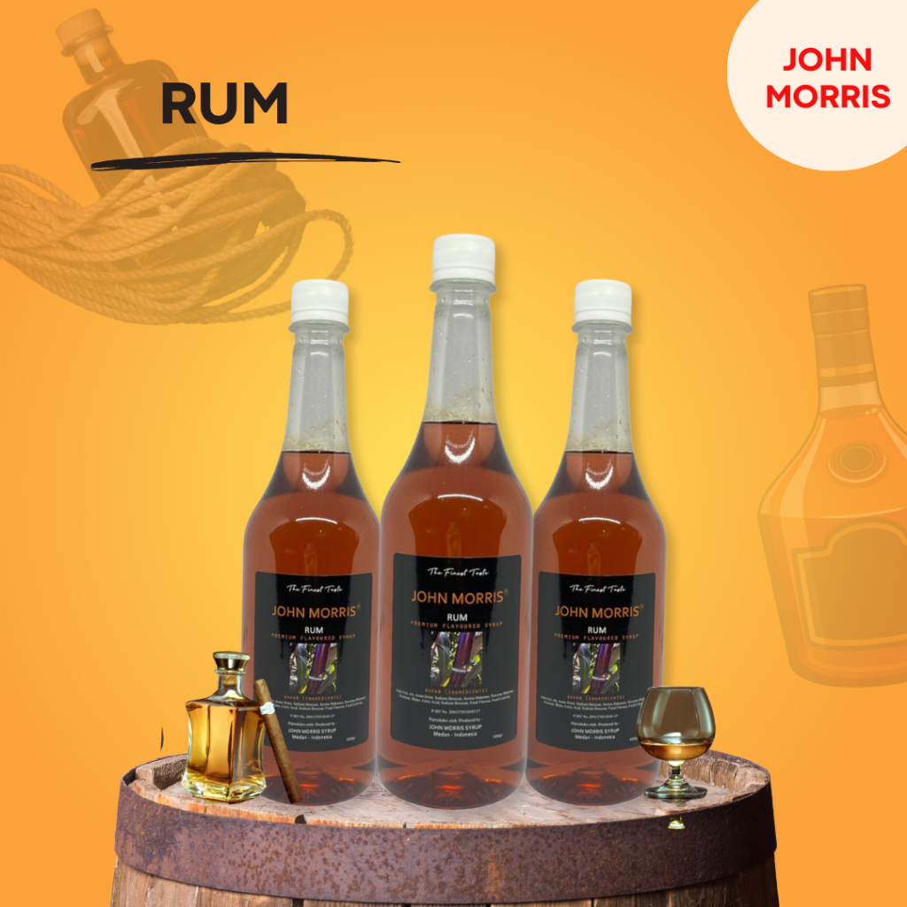 Jual JOHN MORRIS Premium Flavoured Syrup Rum 1000 ml / Sirup Rasa Rum 1 ...
