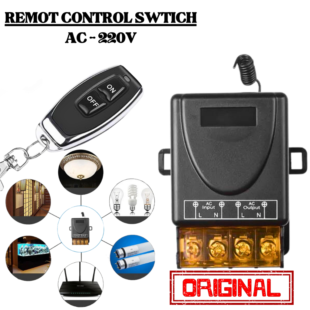 Jual Relay Switch AC 220V DC 12V 1CH Saklar Remote Control Jarak Jauh ...