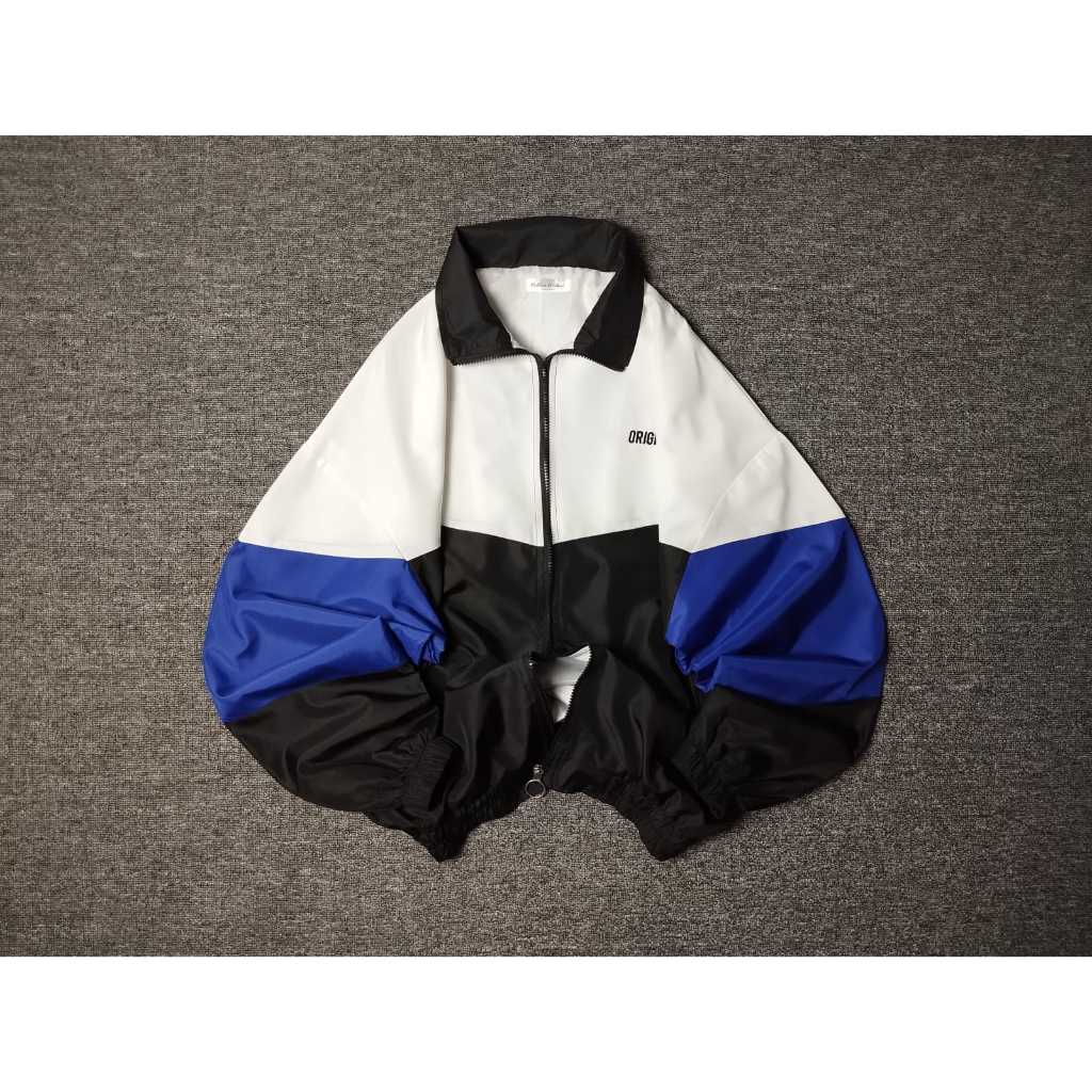 Jual Jaket Vintage Colorblock 3 Warna Bahan Tebal Model Gelembung ...