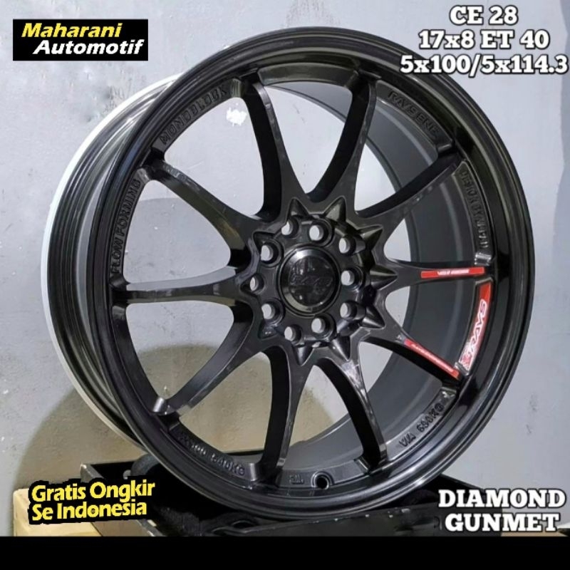 Jual velg racing mobil r17 VOLKRAYS CE28 ring 17 Velg mobil innova ...