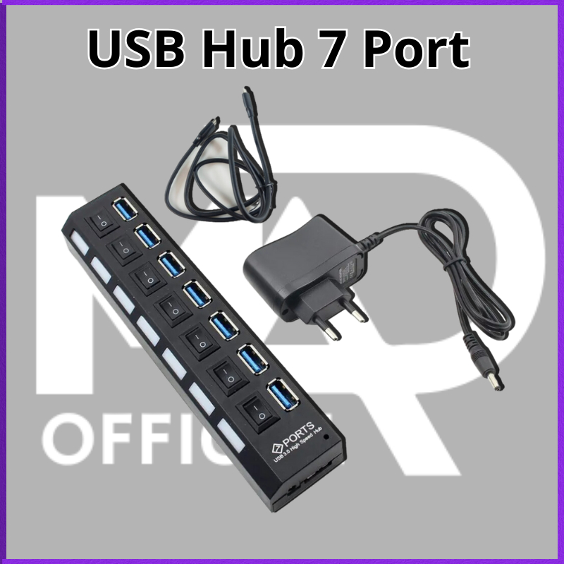 Jual COD HXM USB Hub 6Port 2.0 dan 1Port 3.0 Docking Station with Power ...