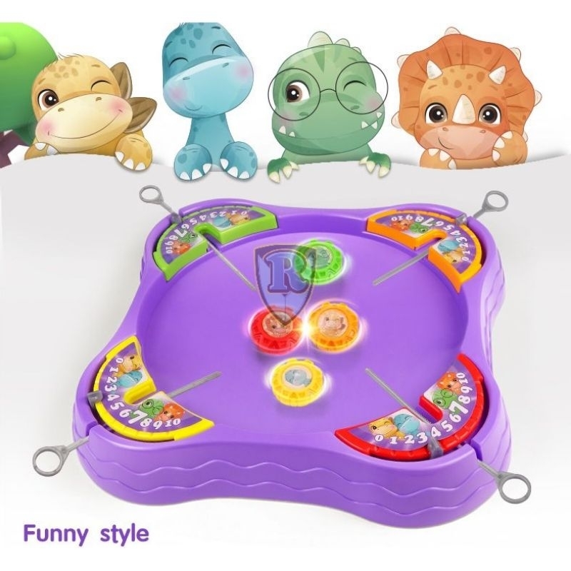Jual Top Dinosaur Dino Battle Gyro Spinning Game Adu Gangsing Gasing ...