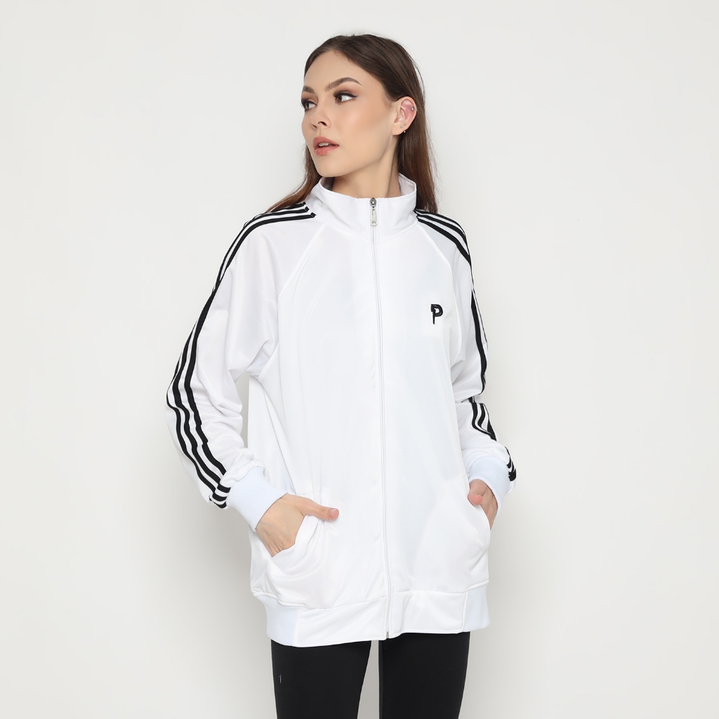 Jual PLATINUM WORLD Jaket Basic Pria Wanita Tracktop Olahraga - Gym ...
