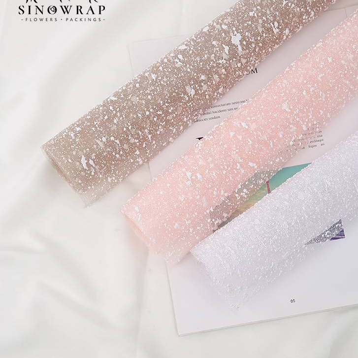 Jual Flower Wrapping Jaring Mesh Snow Tile Sparkling Net 50 cm - Korean ...