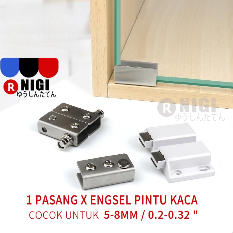 Jual NIGI Engsel Pivot Jepit Pintu Kaca Kabinet-Counter Plate+Hinge ...