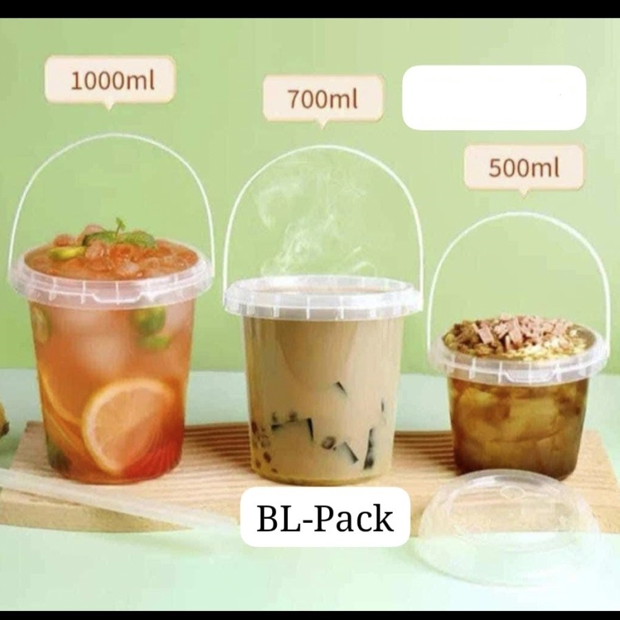 Jual plastik cup pp ember buah dessert ice cream yogurt ada tali-25pcs ...