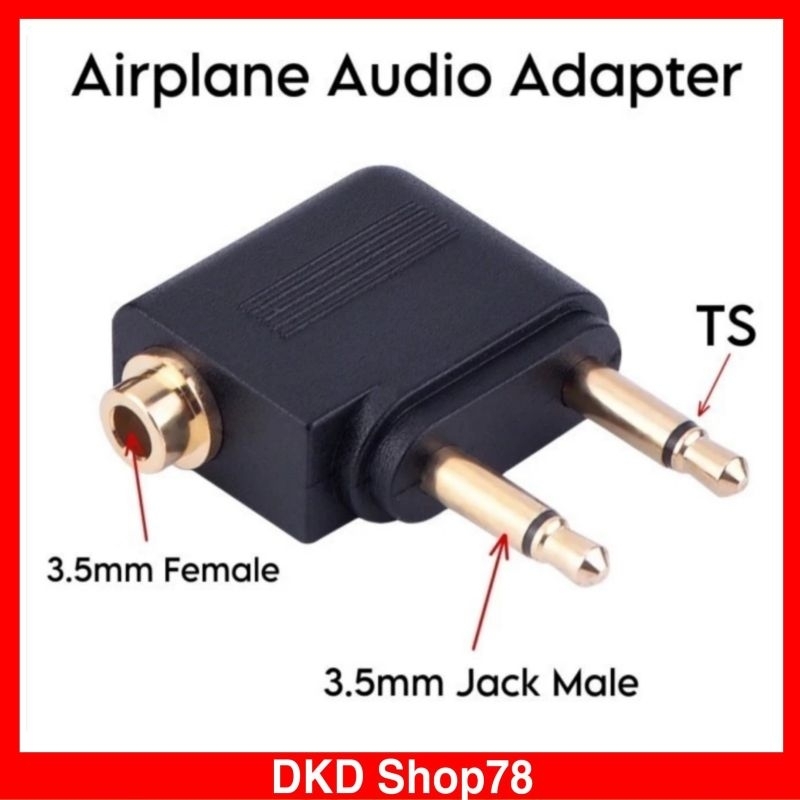 Jual Airplane Audio Jack Adapter Earphone Headphone Adaptor Pesawat ...