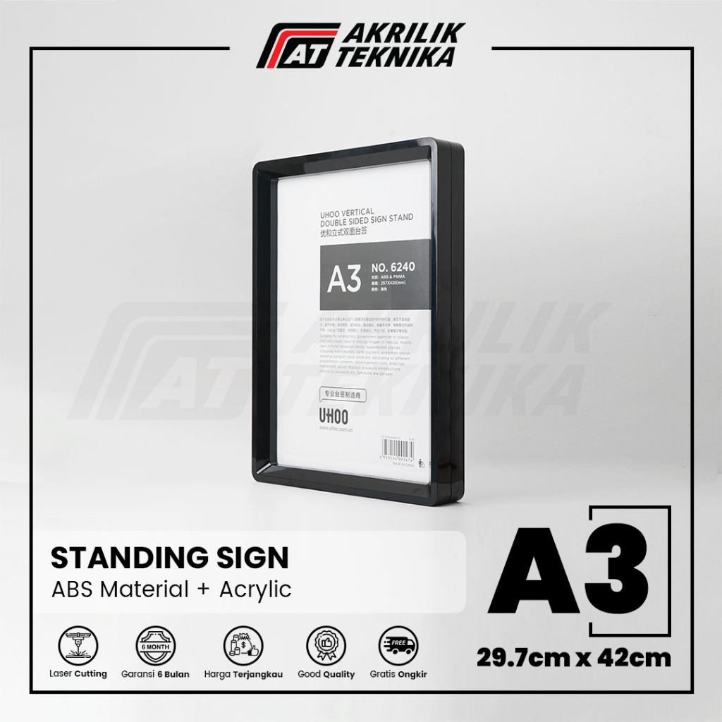 Jual 【UHOO】Standing Sign Tent Card Holder Acrylic / Tempat Display Menu ...