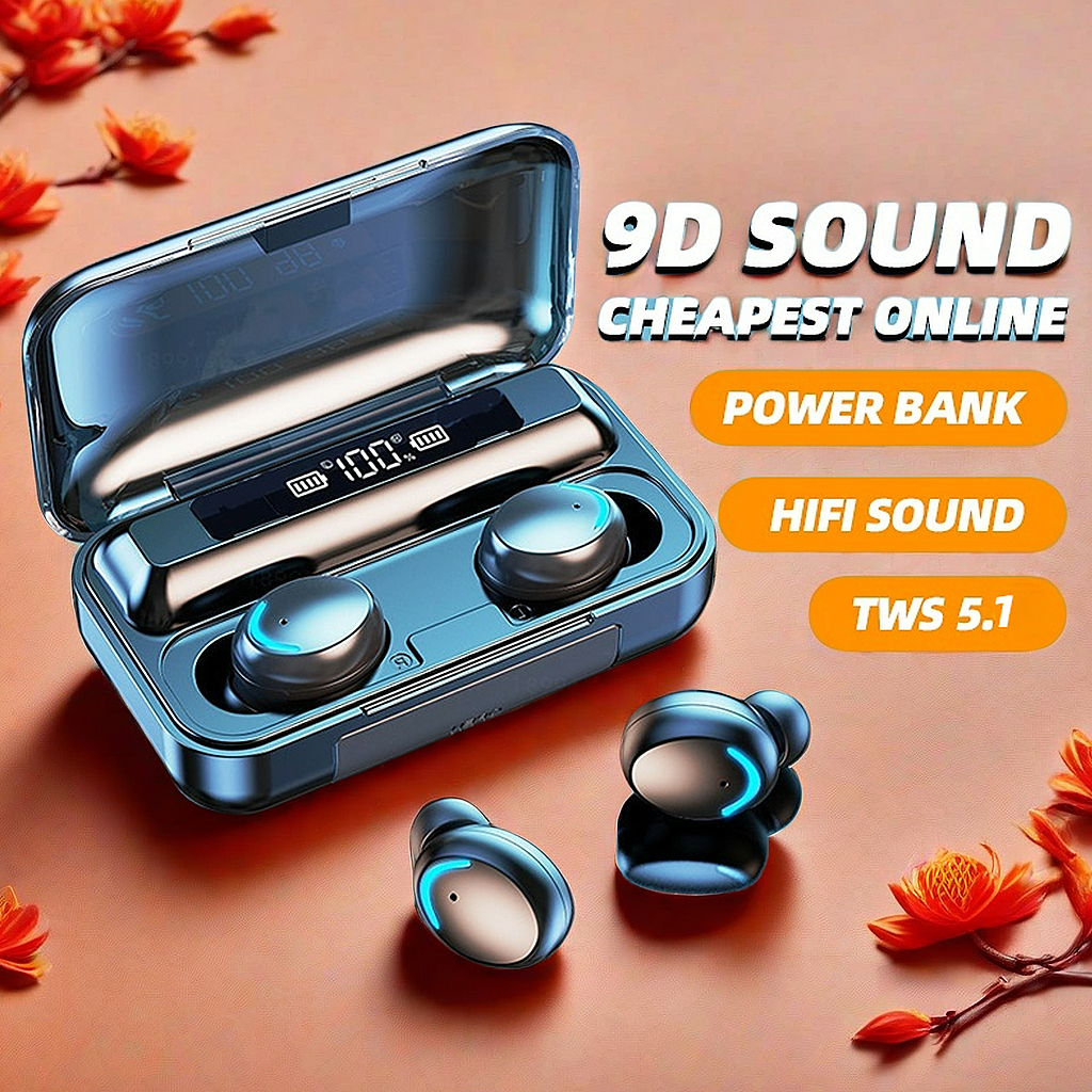 Jual F9-5 Headset Bluetooth 3500mah Power Bank TWS with Mic 9D Bass Stereo Handset Water Proof ...