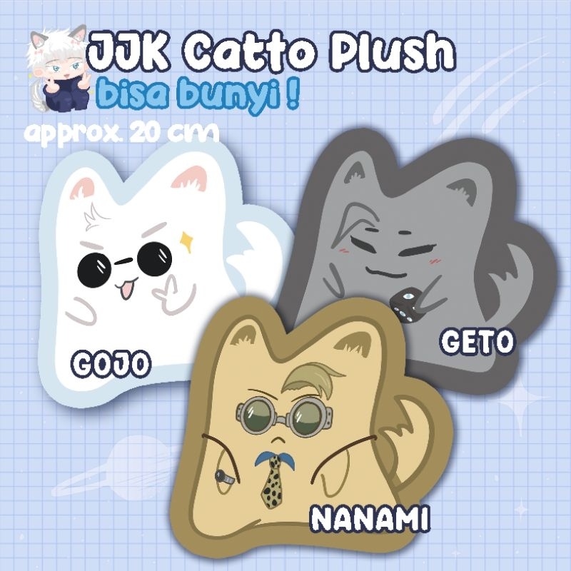 Jual Jujutsu Kaisen Gojo, Geto, Nanami Plush cat edition | Shopee Indonesia