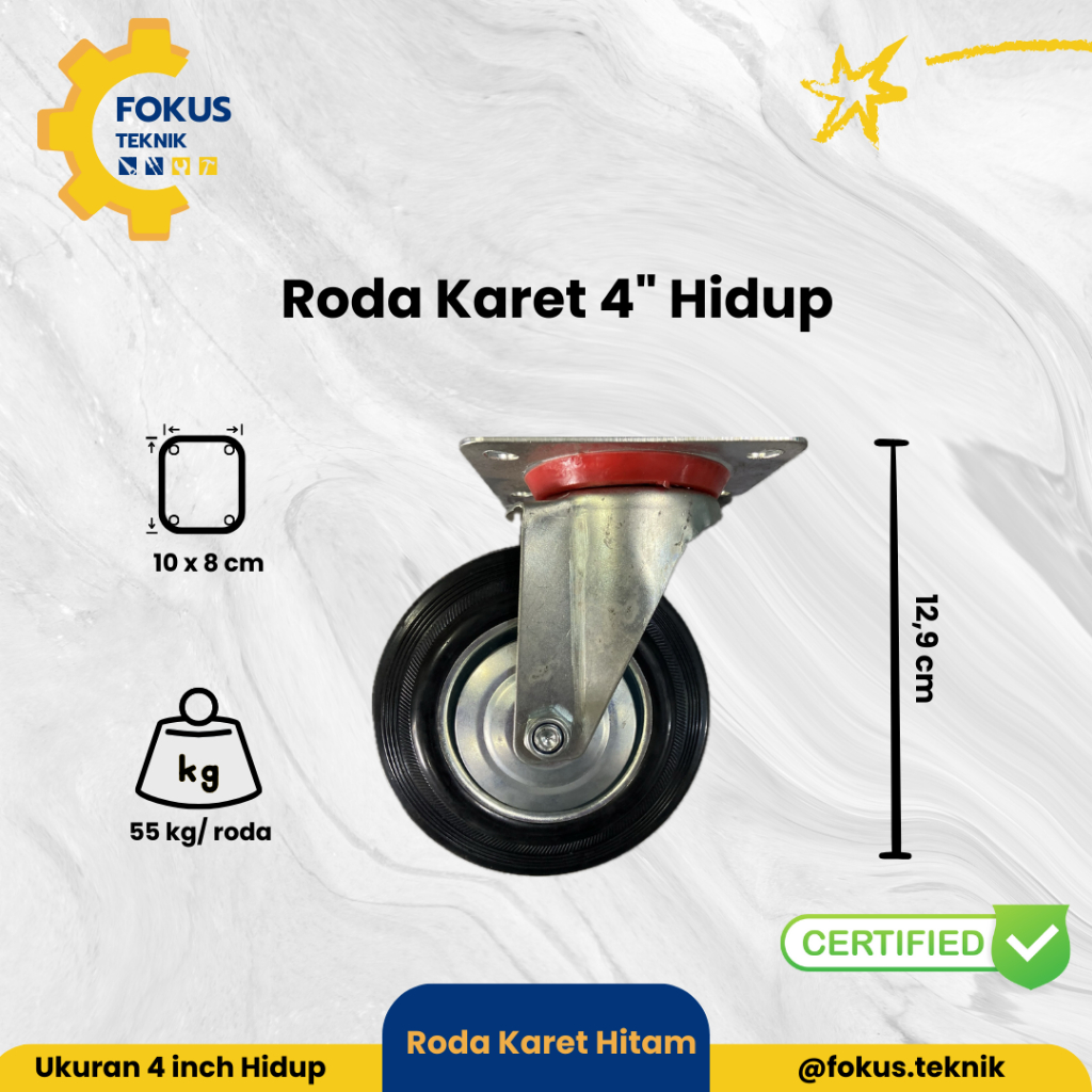 Jual Roda Karet 4 inch/ Roda Trolley/ Etalase ( Hidup ) | Shopee Indonesia