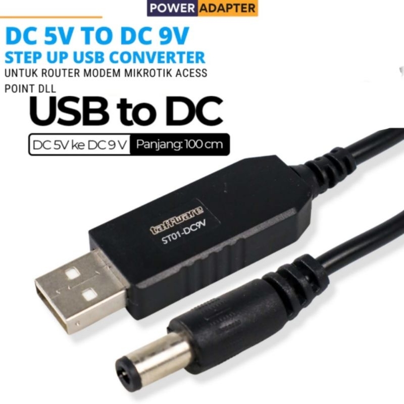 Jual Kabel Step Up USB 5V to 9V Power Supply Charger Tp-link Router ...