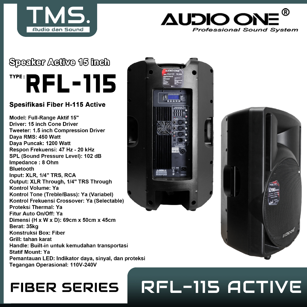 Jual Speaker Aktif 15 inch RFL-115 Active Speaker Monitor Fiber ...