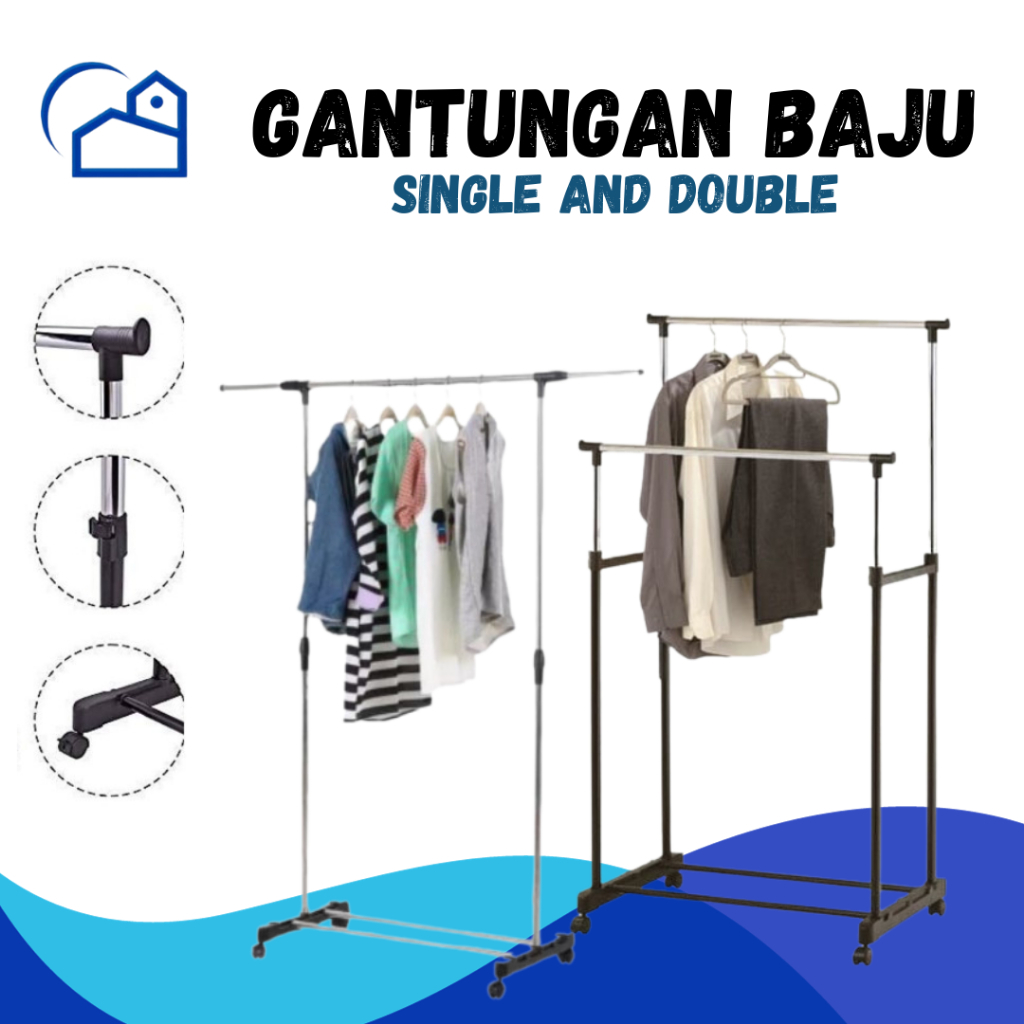 Jual STANDING HANGER SINGLE RAK SERBAGUNA I STANDING HANGER DOBEL ROD ...