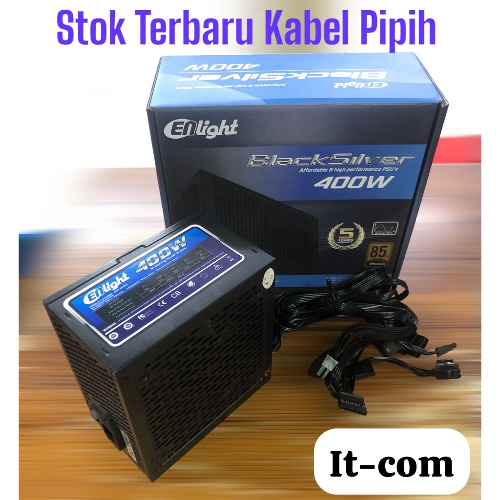 Jual Power Supply Enlight 400 WATT - 450 WATT Black Silver 80Plus ...
