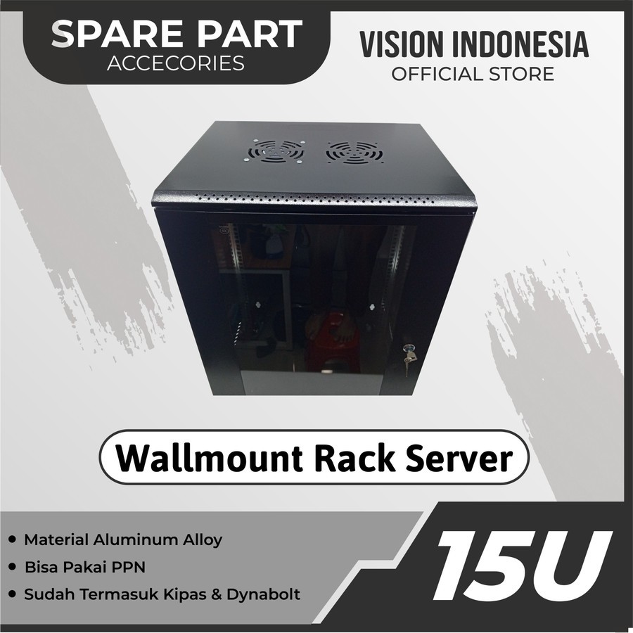 Jual Wallmount Rackmount 15U, Rak Server Single Door 15U Kecil | Shopee ...
