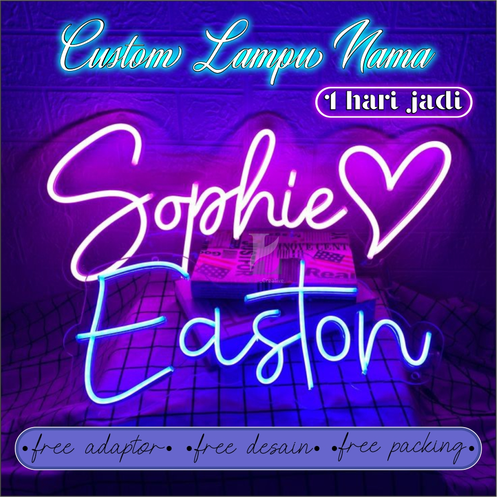 Jual (PAKET HEMAT) LAMPU HIAS PAPAN NAMA NEONSIGN CUSTOM LAMPU LED ...
