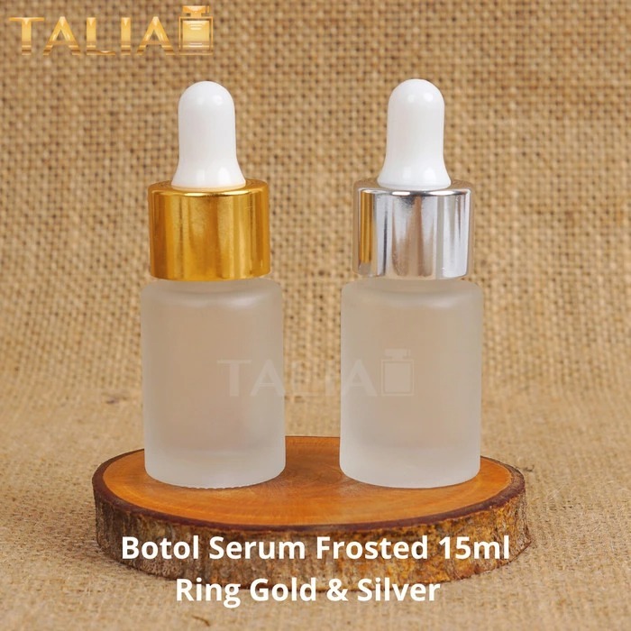 Jual BOTOL SERUM FROSTED 15ML RING GOLD - SILVER (100 PCS) | Shopee ...