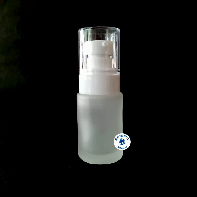 Jual 100 pc botol 15 ml kaca tebal frosted TOTO pump MINCI putih ...