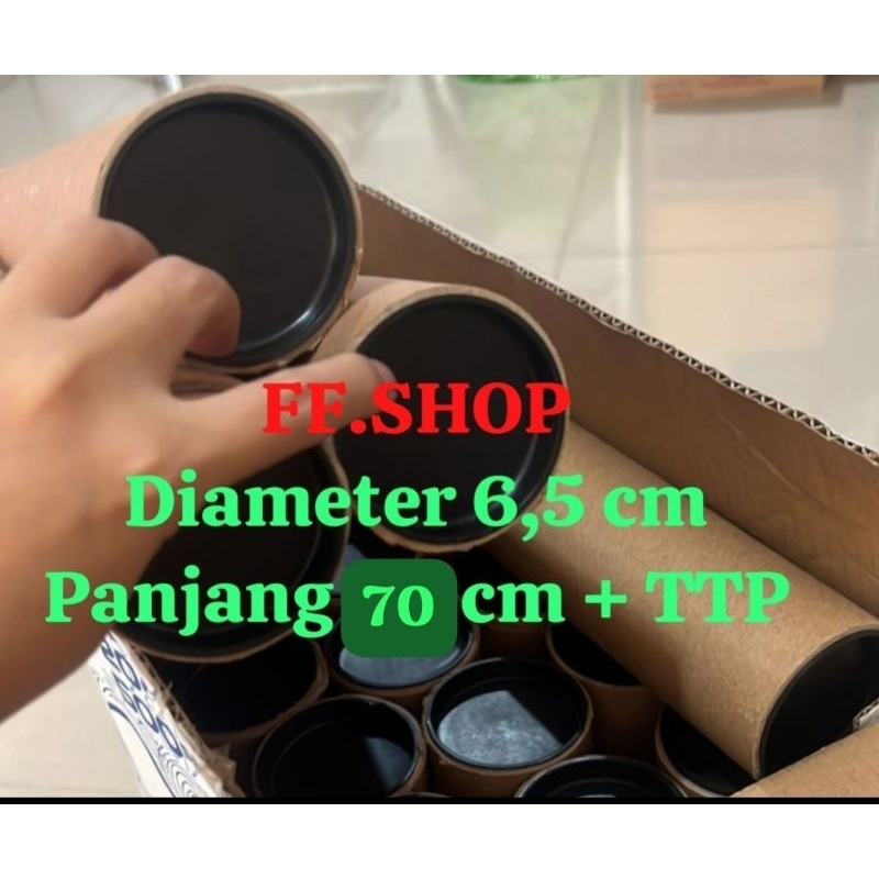 Jual Tabung Packing/Tube Paper Core/selongsong 6,5 x 70 cm(sudah termasuk tutup) | Shopee Indonesia