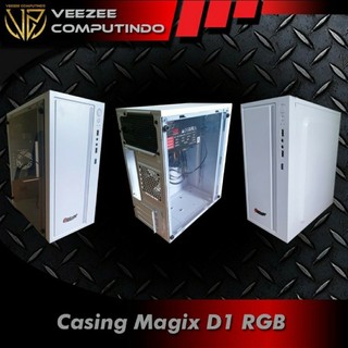 Jual Casing Case PC Gaming Magix D1 LED RGB w/ Extra Fan RGB 8" dan PSU ...