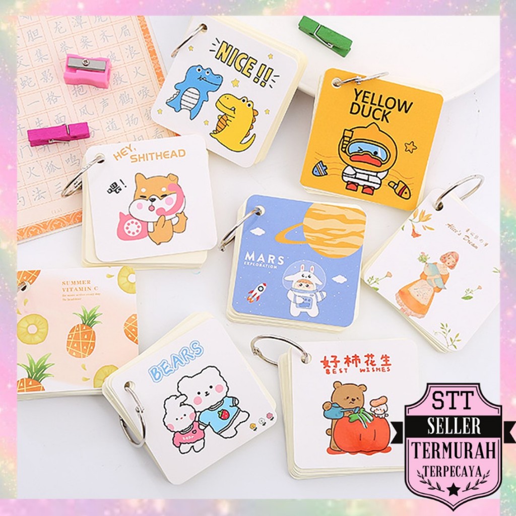 Jual STT Notebook Ring Mini Isi 80 Lembar Buku Note Gantung Karakter ...