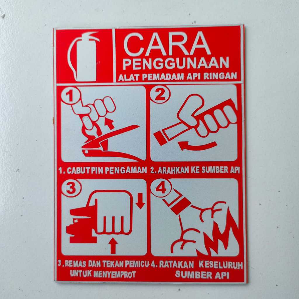 Jual Costum.Sign Rambu Cara Menggunakan APAR | Shopee Indonesia