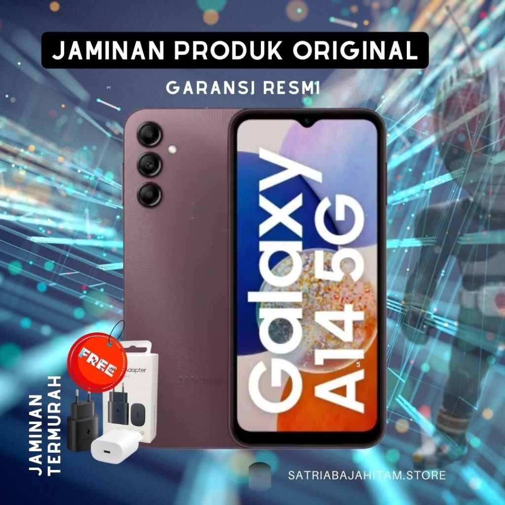 Jual Samsung A14 5G Ram 6+128GB-NFC - Garansi resmi - free adapter 15w ...