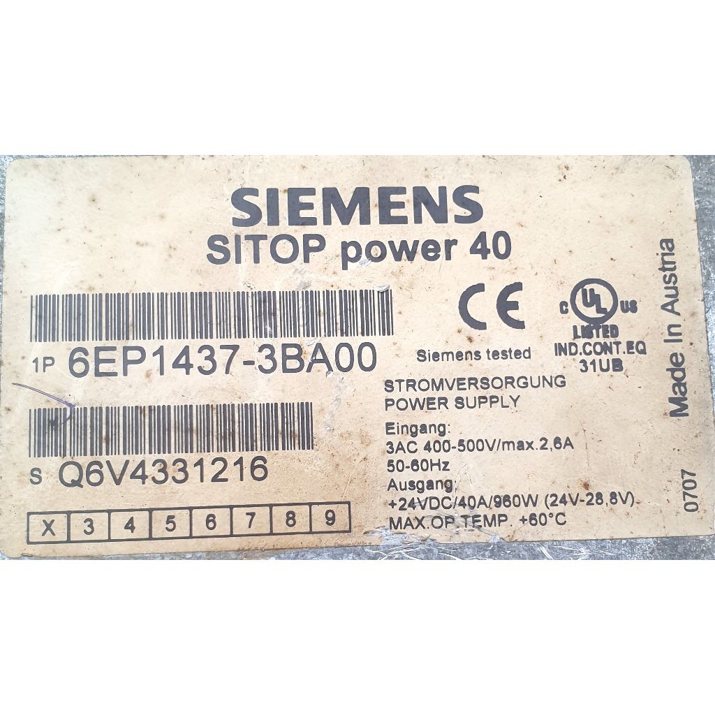 Jual SIEMENS SITOP modular 40 A Stabilized power suply 24 volt 40 amper ...