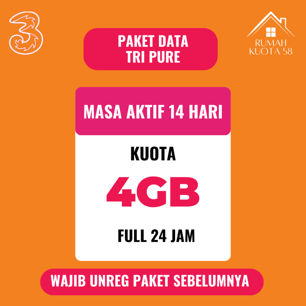Jual PAKET DATA TRI HAPPY ALWAYS ON MASA AKTIF UNLIMITED SUPER MURAH | Shopee Indonesia