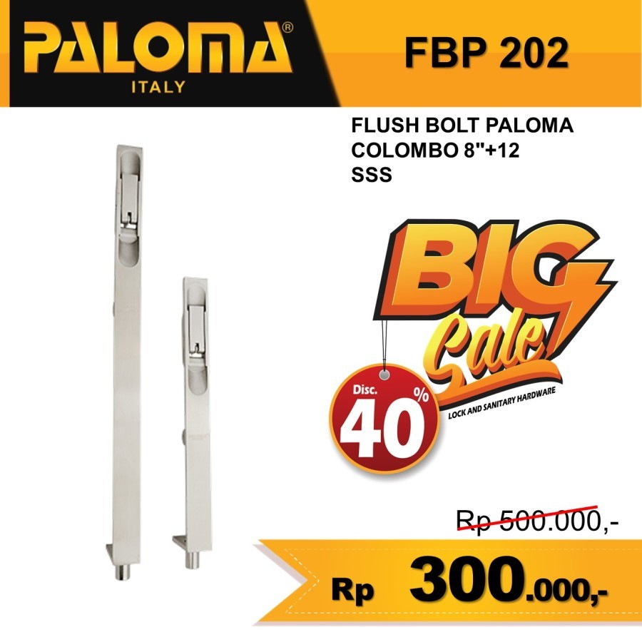 Jual FLUSH BOLT PALOMA FBP 202 COLOMBO SSS 8"12 SUS 304 | Shopee Indonesia