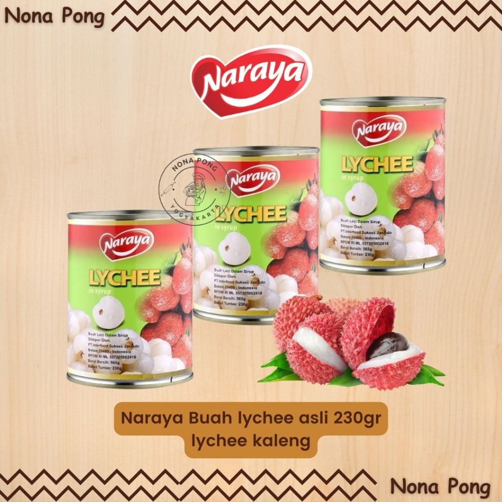 Jual buah leci segar | Naraya leci kaleng 230gr | Shopee Indonesia