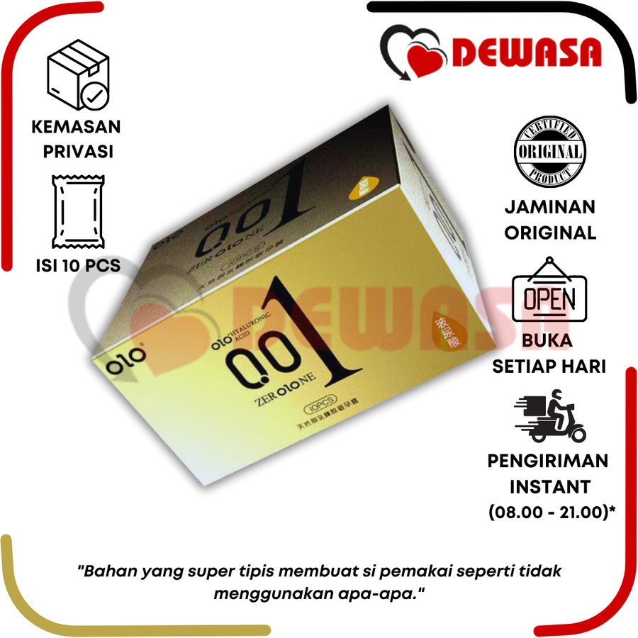 Jual OLO Kondom 001 New Gold - 10 Pcs (Condom 0.01 Ultra Thin) | Shopee Indonesia