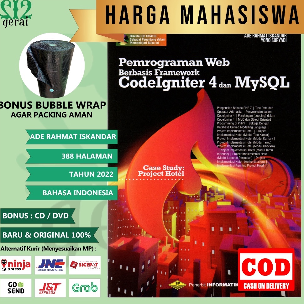 Jual ART X84G BUKU PEMROGRAMAN WEB CODEIGNITER 4 DAN MYSQL ADE RAHMAT ...