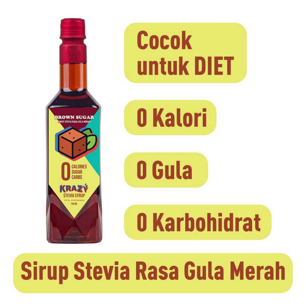 Jual KRAZY Stevia Pemanis Alami Sirup Diet Bebas Gula Sugar Free 200 ml ...