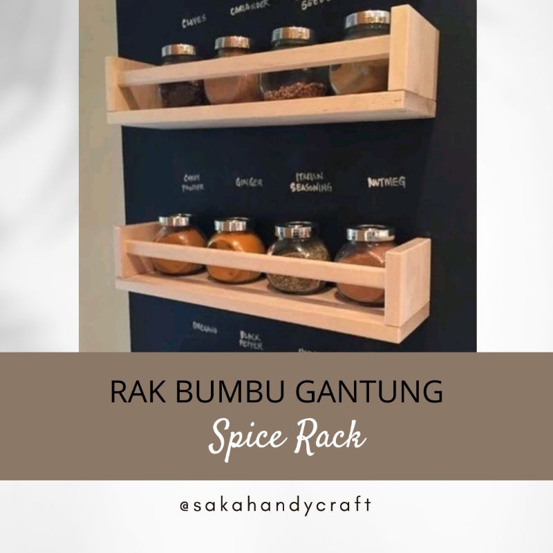 Jual RAK BUMBU GANTUNG KAYU SERBAGUNA AESTETIC | Shopee Indonesia