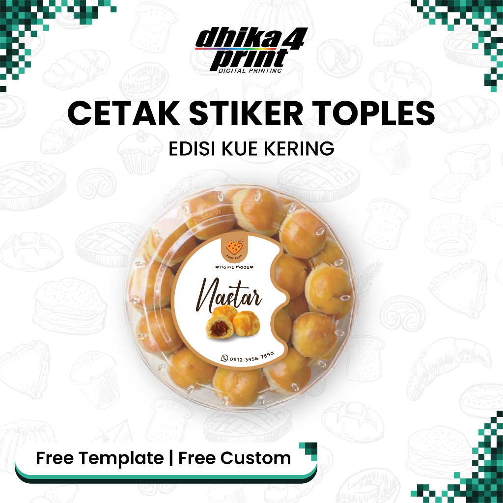 Jual STIKER KUE KERING LEBARAN / STIKER KUE NASTAR / LABEL TOPLES IDUL ...