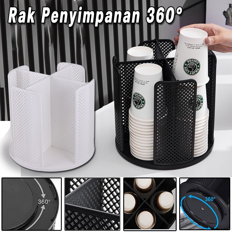 Jual New Cup Dispencer Rotasi 360 Derajat Penyimpanan Cangkir Gelas ...