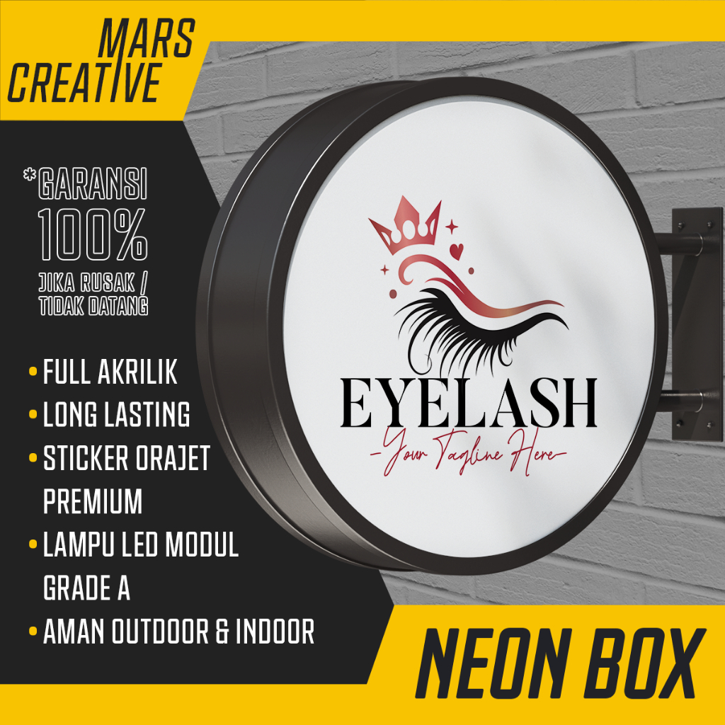 Jual Neon Box Indoor Outdoor Ukuran 30cm x 50cm Premium Custom 2 Sisi ...