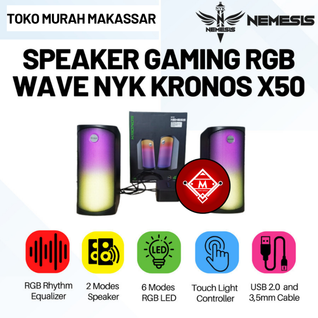 Jual SPEAKER GAMING RGB WAVE KRONOS X50 / BLUETOOTH RHYTHM / SPK08-NYK ...